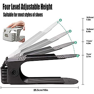 RISETEX 12 Pack Shoe Slots Organizer, Adjustable Double Layer Shoe Stack Sandals Rack, 50% Space-Saving Storage Shoe Stacker Holder for Closet Organization