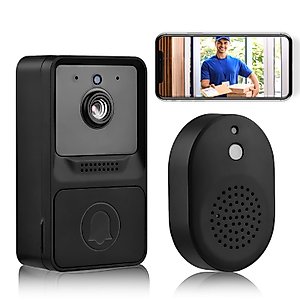 Hombasing Doorbell Camera, Video Doorbell with Chime, Night Vision, Cloud Storage, 1080P HD, 2-Way Audio, Rechargeable Battery, Cloud Storage