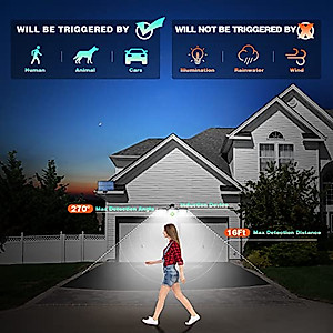 2 Pack Detachable Solar Security Lights, 3 Head Motion Sensor Lights With Remote Control 108 LED Rotatable Flood Lights IP65 Waterproof Outdoor Spotlights for Porch Garden Patio Yard Garage Pathway