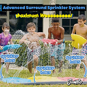 Jambo XL Premium Slip Splash and Slide with 3 Bodyboards, Heavy Duty Water Slide with Advanced 3-Way Water Sprinkler System, Backyard Waterslide Outdoor Water Toys n Slides for Kids…