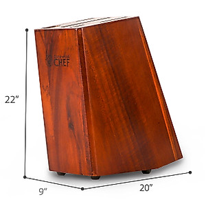 COMMERCIAL CHEF 6 Piece Kitchen Knife Set, Knife Set with Block, Kitchen Knives Including Cleaver, Santoku Knife, Bread Knife, Paring Knife & Heavy-Duty Poultry Shears