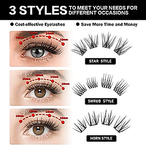 EASITENSION Lash Clusters DIY Eyelash Extension,80 Clusters Lashes 10mm 12mm 14mm 16mm Mix 3D Effect Eyelash,Easy to Apply at Home 14MM CROSS