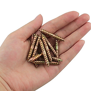 E-outstanding 20Pcs Double Ended Wood Woodworking Furniture Screw Dowel Furniture Connecting Fixing Dowel Screws, M6x40mm
