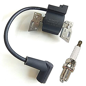 LIYYOO 593872 799582 Ignition Coil + Spark Plug Compatible with Briggs & Stratton 08P502 09P602 09P702 Armature Magneto Lawn Mower Engines