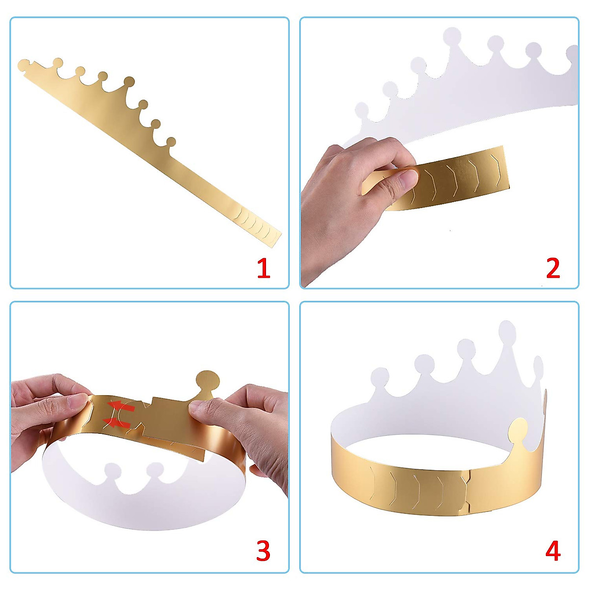 SIQUK 27 Pieces Golden Paper Crown Party Gold Crowns Hats King Crowns for Party and Celebration