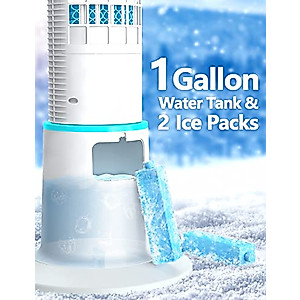 Evaporative Air Cooler - COMFYHOME 3-in-1 Portable Air Conditioner, 4 Modes Cooling Fan, 20Ft Remote & 15H Timer, Quiet Evaporative Cooler, 70° Oscillation,1-Gal Water Tank Room Cooler for Home Office