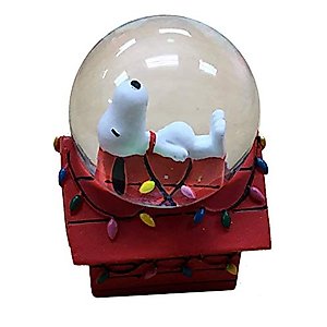 Westland Peanuts Snoopy on Doghouse Mini Christmas Snowglobe (2-3/4 inches Tall)