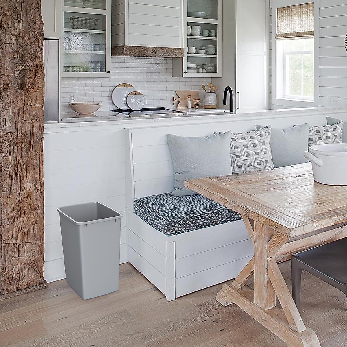 MODCART 35QT Kitchen Trash Can, Sturdy and Lightweight Trash Cans for Kitchen, Workspace, Bathroom, Office, Easy to Clean, 1 Pack, Gray