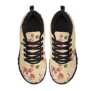 SYtrade Corgi Paw Flower Women Lightweight Running Shoes Breathable Mesh Sports Sock Shoes Women's Athletic Shoes