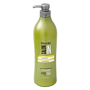Recamier SalonIn Pro Keratin Ultra Force Shampoo For Damaged Hair Bad Habits | Champu Cabello Muy Maltratado 33.8 Ounces 1000 Mililiter