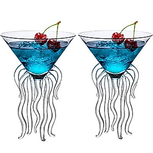 Octopus Cocktail Glass Creative Drinkware Bar Goblet Tools Snifters (Huge 2 Transparent)
