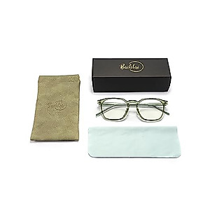 Baililai Blue Light Blocking Glasses - Lightweight Eyeglasses with Blue Ray Filtering for Computer Gaming (17131) (green-C10)