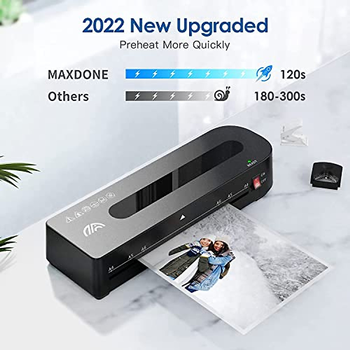 Laminator Machine 9-Inch Lamination with Laminating Sheets 5 in1 Thermal Laminater Personal Portable Laminate for Office Home School Quick Heating