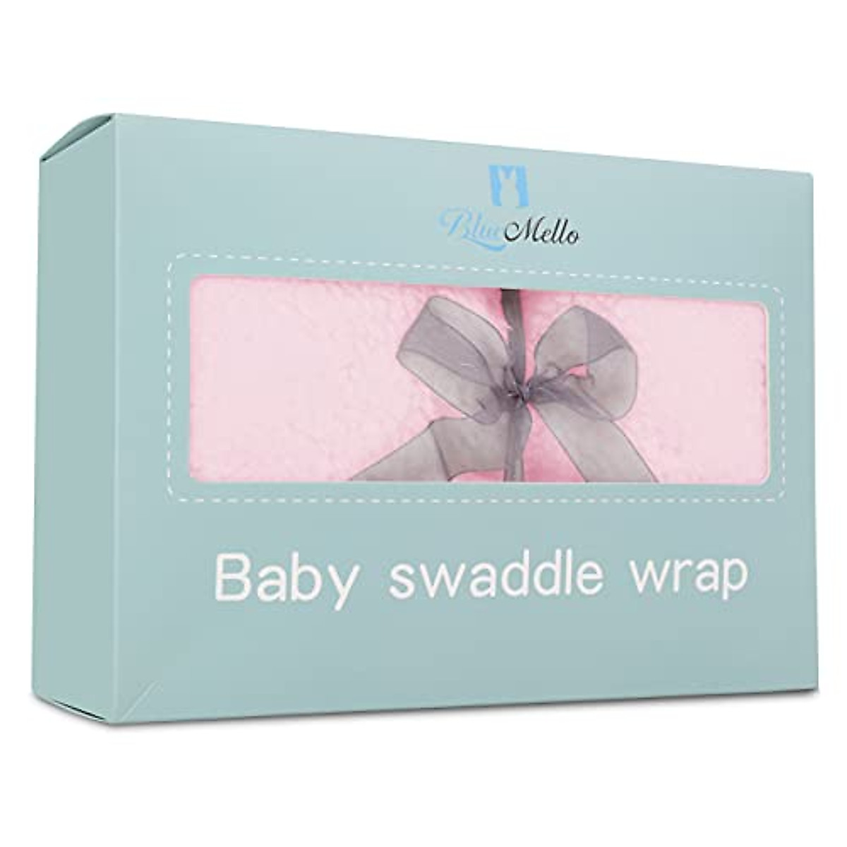 BlueMello Baby Swaddle Blanket | Ultra-Soft Plush Essential for Infants 0-6 Months | Receiving Swaddling Wrap Pink | Ideal for Baby Boy Accessories and Newborn Registry | Perfect Baby Girl Shower Gift