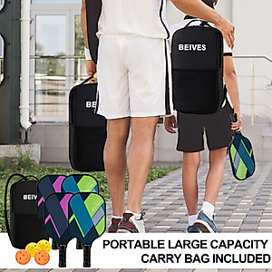 Pickleball Paddles, USAPA Standard Fiberglass Surface Pickleball Paddles Set of 2 or 4 Rackets, Pickleball Set with 4 Pickleball Balls &1 Pickleball Bag, Pickle Ball Paddle Set for Men, Women