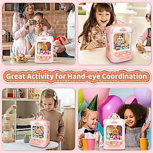 deAO Kids Claw Machine with Music, Mini Vending Machine with 20 Plush Toys,10 Gashapons,Mini Claw Machine Crane Game Toys Candy Machine for 3+ Kids Girls Boys