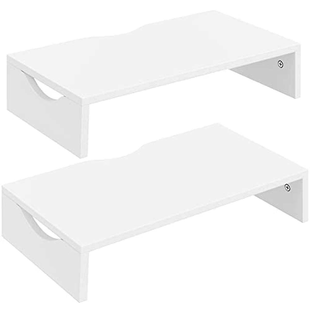 Zimilar 2 Pack Monitor Stand Riser, Wood Monitor Riser for 2 Monitors+Zimilar 20 inch Large Monitor Stand Riser with Phone Stand, Crystal Acrylic Monitor Stand with Keyboard Storage