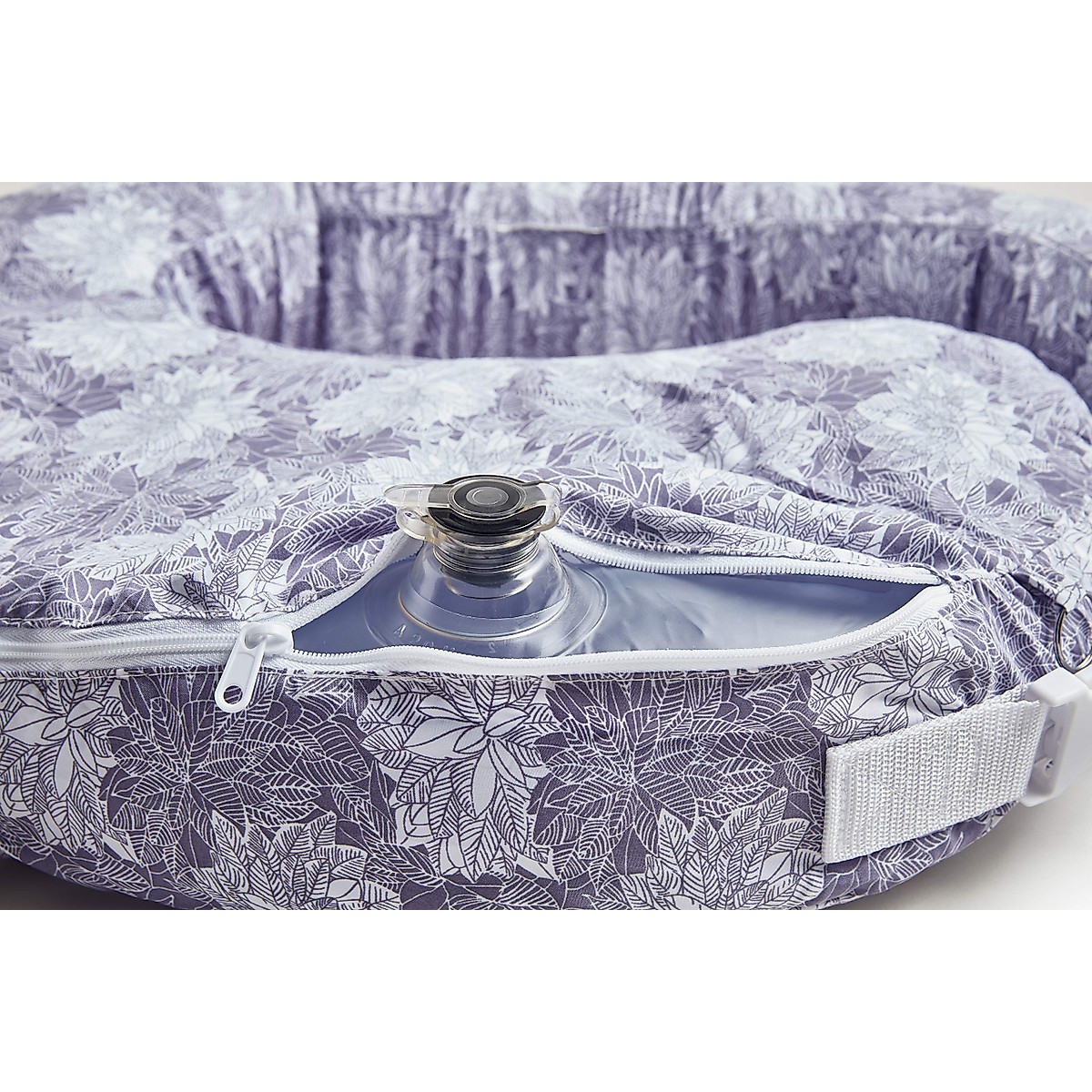 My Brest Friend Inflatable Travel Nursing Pillow For Breastfeeding, Bottlefeeding & Posture Support with Slipcover, Flowers