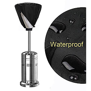 JK-GMTE Oxford Waterproof Patio Heater Cover Outdoor Round Heater Covers Head Vinyl Covers Weather Resistant Heavy Duty Heater Cover with Zipper Fabric （Top Cover Only,36"x36"x26", Black)