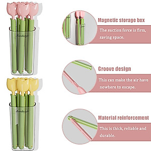 Ouliget Magnetic Refrigerator Sealing Clip,Cute Tulip Shaped Food Packages Clips，Chip Clips with Magnet Storage Box Fridge Magnets, Food Freshness Bag Clip Kitchen Accessories,2 Pieces of 10