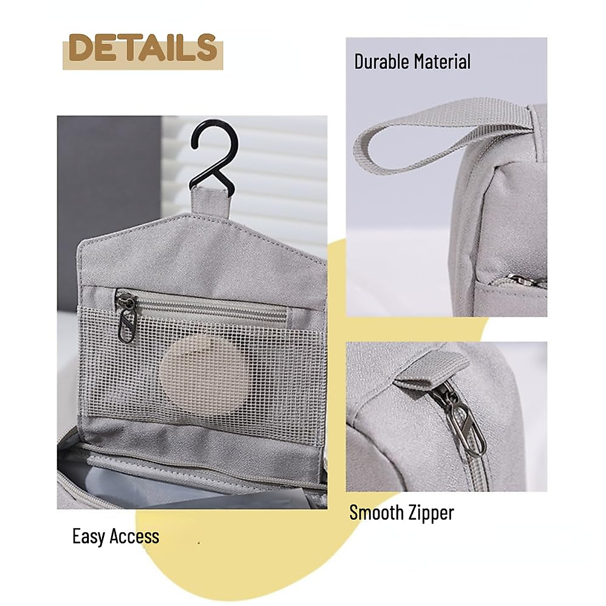 Hanging Toiletry Bag Cosmetic Case Lightweight Large Capacity Multifunctional Travel Toiletry Kit Shaving Bag Portable Bathroom Wash Bag for Makeup (Navy)