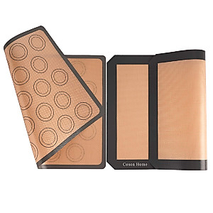 Pack of 2 Silicone Baking Mat Macaron Mat Sheet, Pro Non-Stick Reusable Sheet Food Safe Tray Pan Liners, 11.6 x 16.5 inches (L x W)