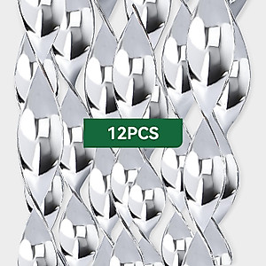 GROWNEER 15-inch Bird Repellent Reflective Scare Rods 12 Pack Large Spiral Bird Deterrents for Outdoor Garden Yard Keeps Woodpeckers and Birds Away Ornamental Spinner Control Device Silver