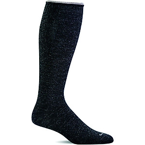 Sockwell Women's Featherweight Fancy Moderate Graduated Compression Sock, Black Solid - M/L