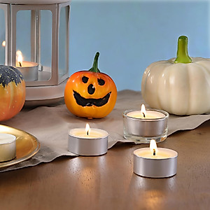 DEVI 6H Soy Wax White Tea Lights Candles 100 Pack Paraffin-Free, Soy Tealight Votive Candles Bulk-6 Hours Long Burning, Unscented Small Tea Candles-Burn Evenly, Candles for Boho Fall Decor