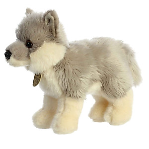 Aurora® Adorable Miyoni® Tots Wolf Pup Stuffed Animal - Lifelike Detail - Cherished Companionship - Gray 10 Inches