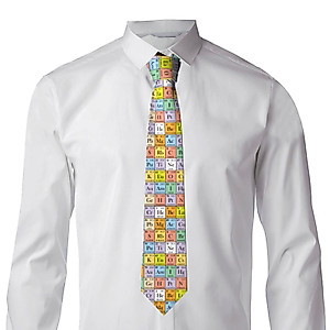 SKT T1 Men's Science Chemistry Neckties, Periodic Table of Chemical Elements Ties for Holiday Party, Gifts for Teacher Chemist