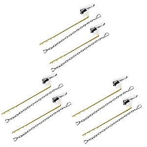 DOITOOL Toilet Accessories 6 Sets Toilet Handles Lever and Flapper Chains Flapper Chain Toilet Flush Tank Lever Metal Toilet Drain Valve Toilet Tank Handle Lever