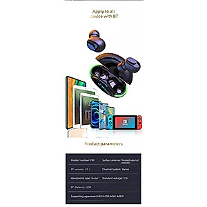 TWS Earphone (Earbuds) HiFi Stereo Mini Power Led Wireless Earphone Headset Y80, Bluetooth Headphone for iPhone, Samsung,LG and Other Mobile Phones, Tablets,TV's, Smart Bluetooth Devices