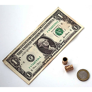 LynnAround Bronze Norse Viking Celtic Beard Beads Rings, Dwarven Dreadlock Pirate Medieval Hair Beads, Pagan Jewelry