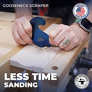 DFM Tool Works Blue Curved Cabinet Scraper Cards - Cabinet Scraper for Woodworking, Card Scraper Tool for Precision and Fine Finishes - Ideal Tool for Woodworking Projects - Made in USA (Set of 3)