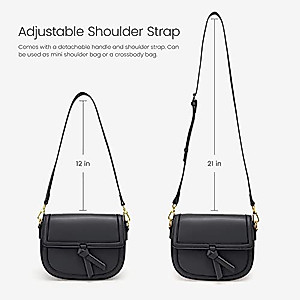 Jackie&Jill Small Crossbody Bags for Women,Soft Leather Women's Shoulder Handbags, Cute Designer Purses with 2 Size Straps. (Black)