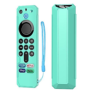 FREEOL Fire Stick Remote Cover,Compatible with Fire TV Stick(3rd Gen/4K/4K Max) Alexa Voice Remote Control,TPU Protective Case with Lanyard,Has Shock Absorption, Anti-Slip and Scratch Design-ice Blue