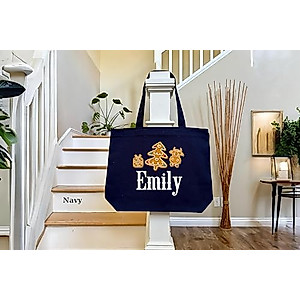 Customized Christmas Tote Bag, Custom Name Christmas Tote Bag, Cute Christmas Tote, Christmas Family Bags, Women Customized Bag