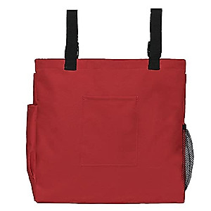 Lawn Mower Organizer Bag - 600D Heavy Duty Hanging Mower Storage Pocket Garden Tool Pouch Accessories for Outdoor Gardening, 13" H x 5" W x 14" L (Red)