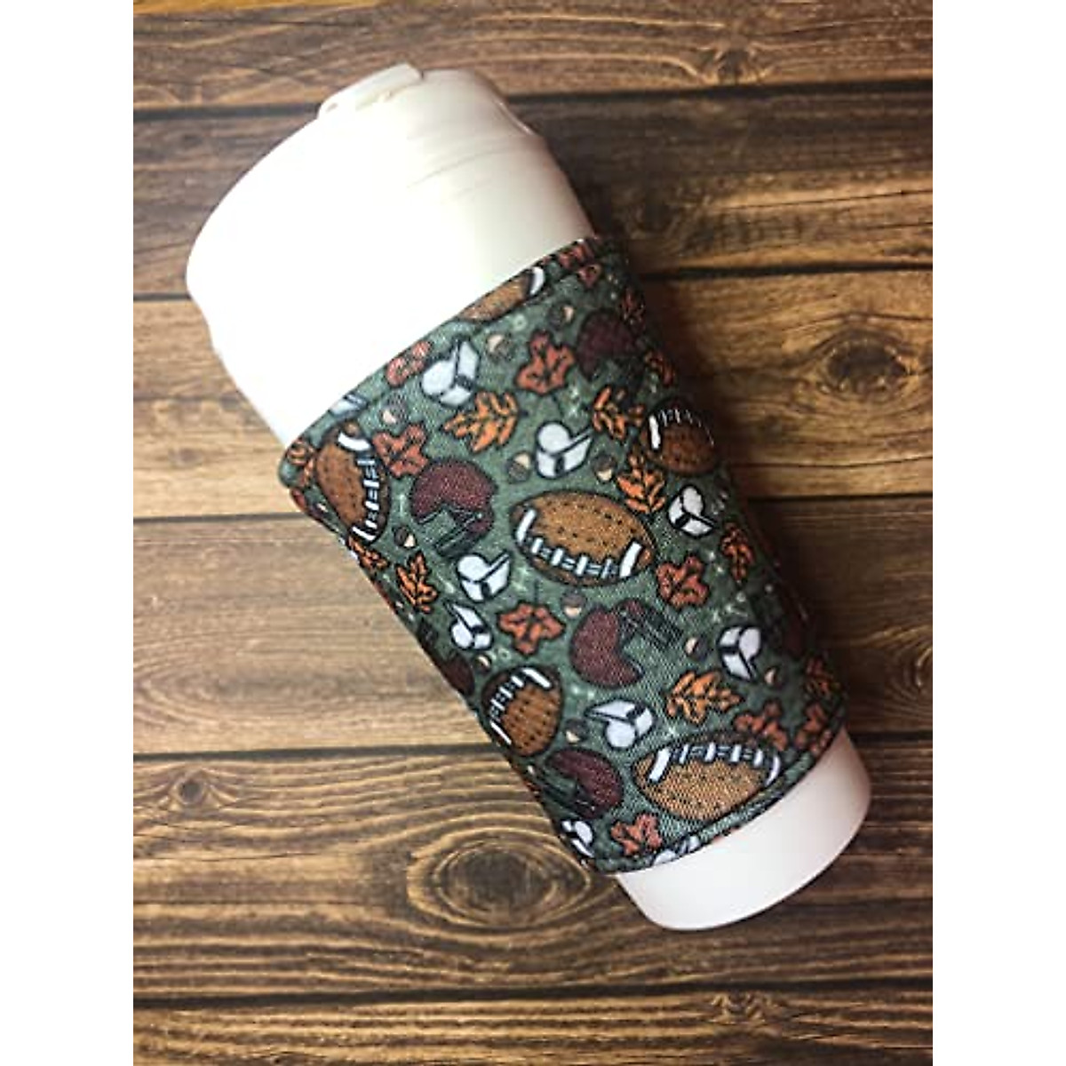 Football Cup Sleeve, Cup Sleeves for Hot Drinks, Cup Sleeves for Drinks Reusable, Drink Cozy Sleeve, Drink Cozies for Iced Coffee (Without Cup)