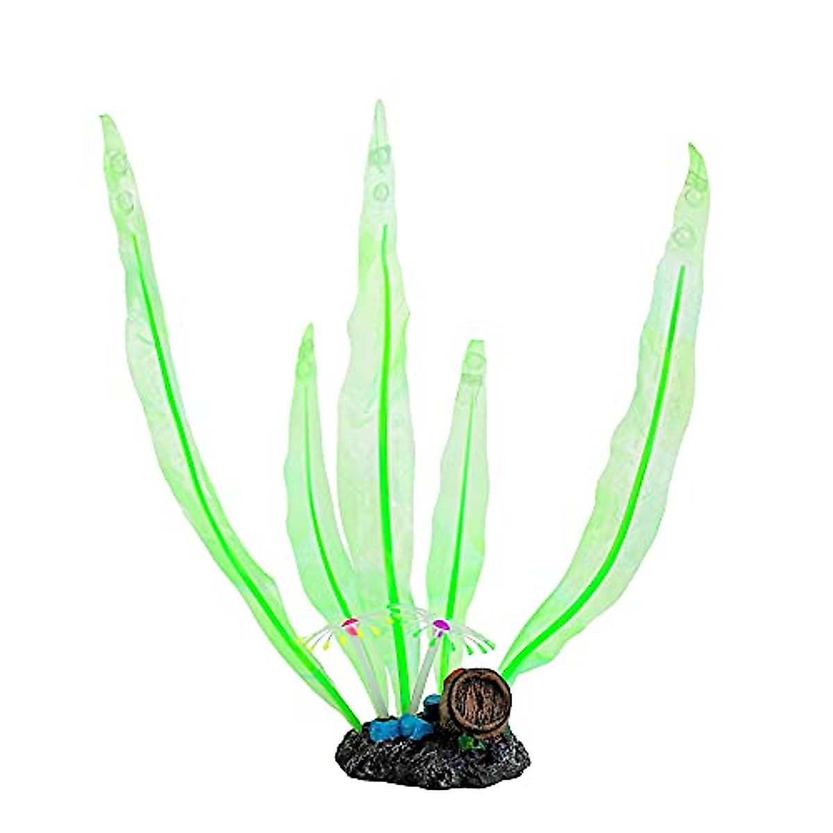 Mogoko 4 Pack Glowing Fish Tank Decorations, Silicon Glow Aquarium Plants Ornaments Kit for Decor