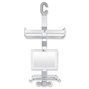 ToiletTree Products Rustproof Aluminum Shower and Bath Caddy with Fogless Shower Bathroom Mirror and Squeegee (Mirror with Aluminum Caddy).