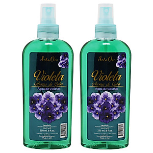 Sol de Oro Violeta Aroma de Cuba Agua de Violetas - Violet Water Spray Fragrance of Cuba 8oz 2 Pack