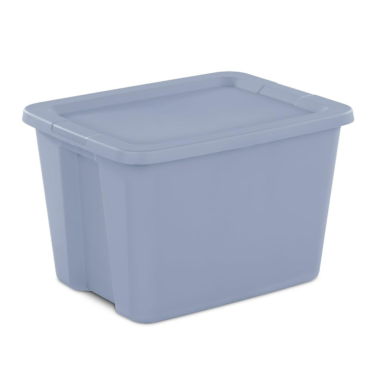 UnikEi 18 Gallon Tote Box Plastic, Set of 8, Opaque Base, Integrated Handles, Secure Stacking, Suitable for Home, Living room, Bedroom, Office, Etc, Blue