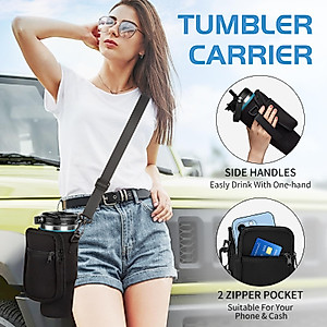 DIGJUPER Insulated Tumbler with Straw and Sleeve - Leakproof Water Bottle Fits in Cup Holder, Stainless Steel Cup Coffee Mug Travel with Lid, Cold for 36 Hrs/Hot for 12 Hrs