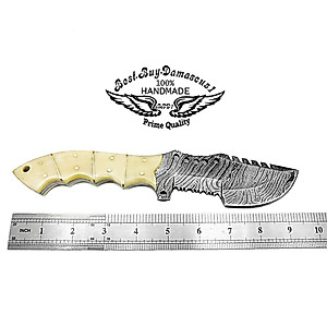 hunting knife Camel Bone 9.5'' Tracker knife Fixed Blade Handmade Damascus Steel Outdoors & Sports Camping Hunting Knife Prime Quality