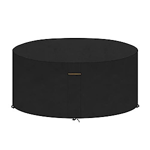 VANSHEIM Outdoor Dining Table Cover Round Outdoor Table Cover Waterproof Patio Coffee Table Cover Round Patio Furniture Covers Waterproof Heavy Duty Round with Air Vents Patio Table Cover Ø63 x28