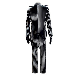 nezababycos Jack Skellington Costume Nightmare Before Christmas Cosplay Sally Uniform Halloween for Adult Men XL