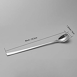 IMEEA Iced Tea Spoons Long Handled 18/10 Stainless Steel Stirring Spoon 9-Inch Bar Spoon Cocktail Mixing Spoon, Set of 6