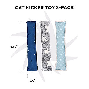 Furhaven 3-Pack Catnip Plush Kicker Cat Toy Set, Refillable - Space Print, 3 Pack